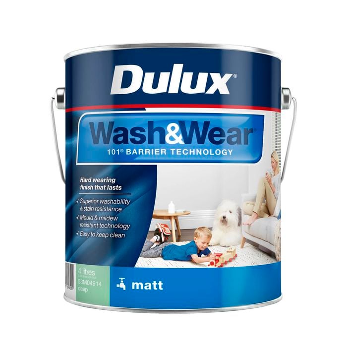 Dulux 4L Deep Wash&Wear Matt Interior Paint - Bunnings Australia