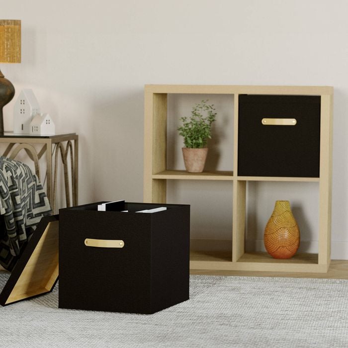 Flexi Storage Clever Cube Black Storage Box Insert With Lid - Bunnings ...