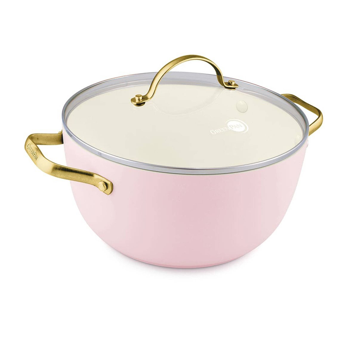 GreenPan Padova Pink Covered Casserole 24cm/4.7L Home Kitchen Cookware ...