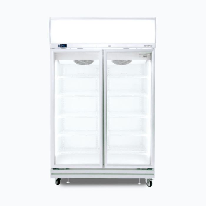 Bromic Upright Display Fridge - 976L - 2 Doors - Flat Glass - Lightbox ...