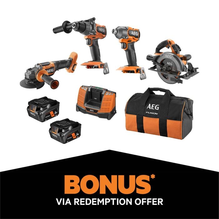 AEG 18V FUSION 4-Piece 5.0Ah FORCE Kit - Bunnings Australia