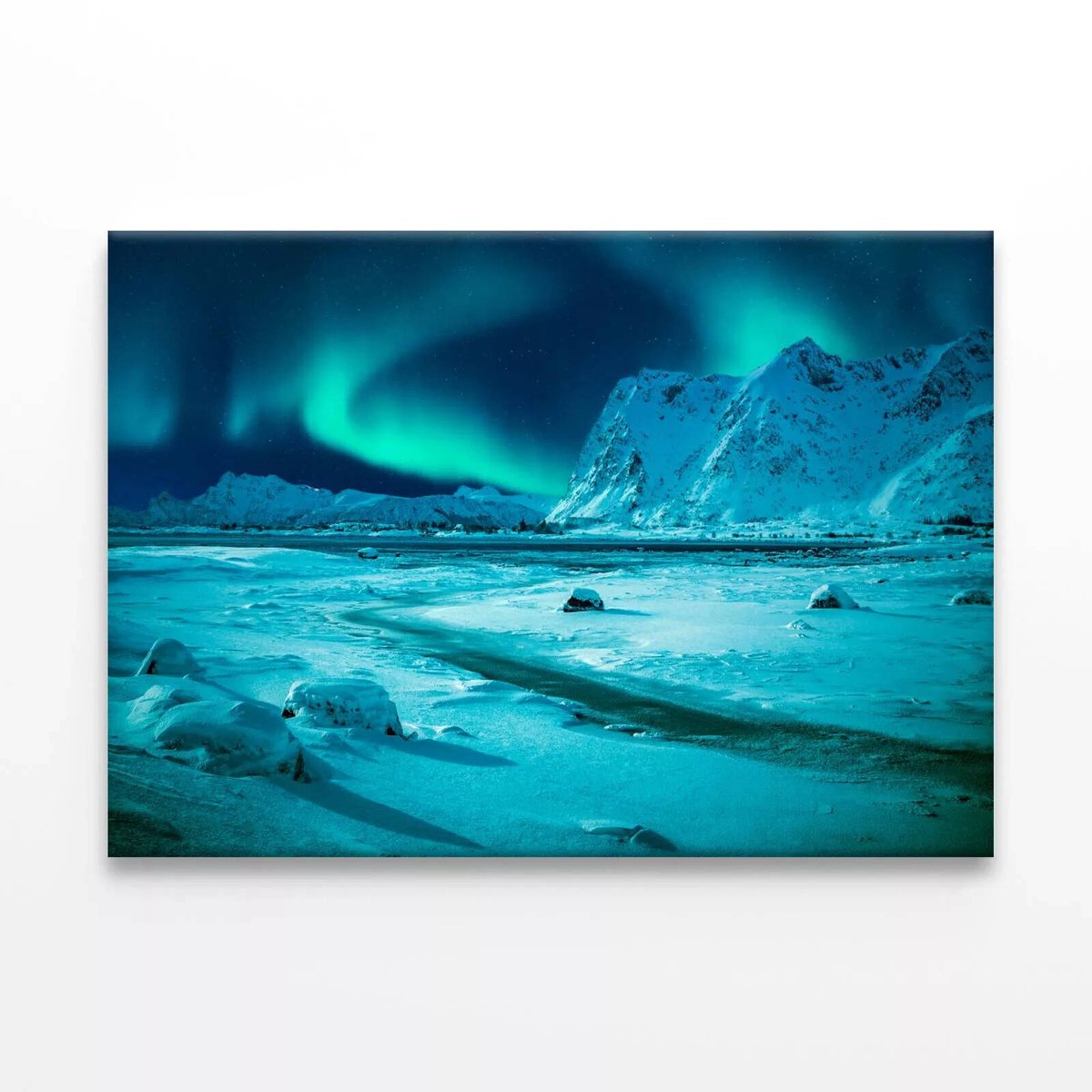 Snowy Winter in Norway Print 100% Australian Made 75 x 50cm (Stretched ...