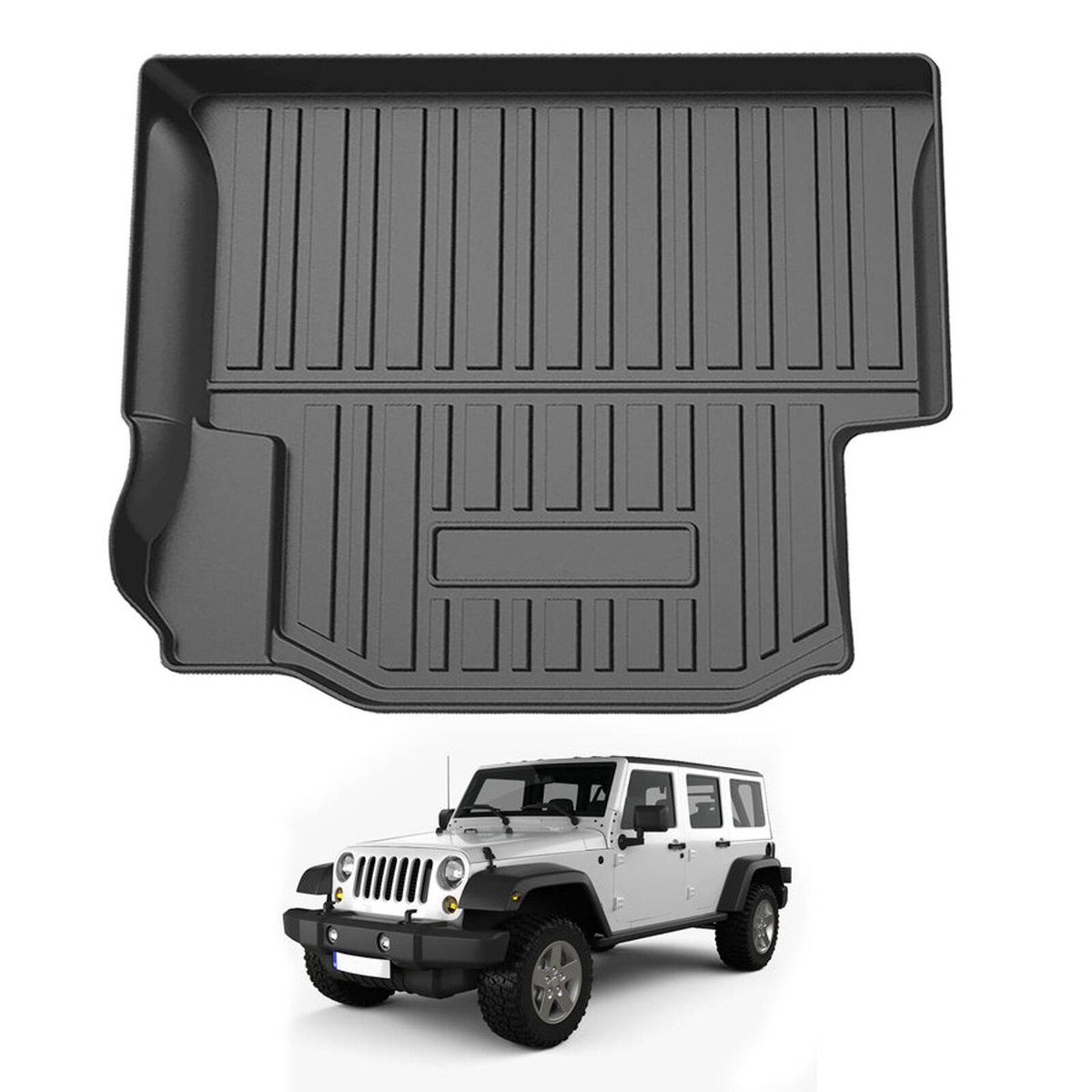AUSGO Boot Liner for Jeep Wrangler JK 4Door 2007-2018 Cargo Trunk Mat ...
