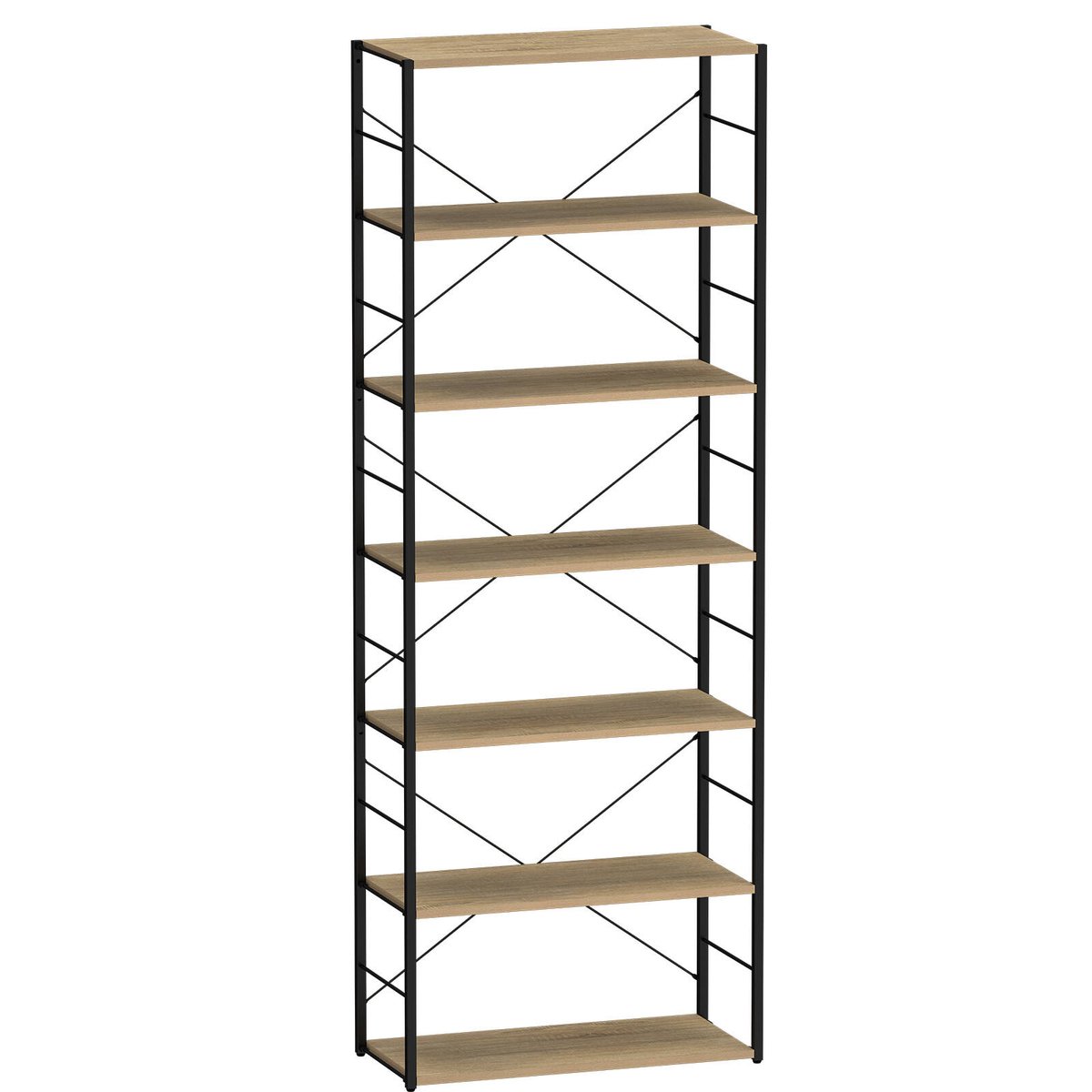 Flexi Storage Studio 2195mm Black And Oak Silhouette 7 Shelf Starter ...