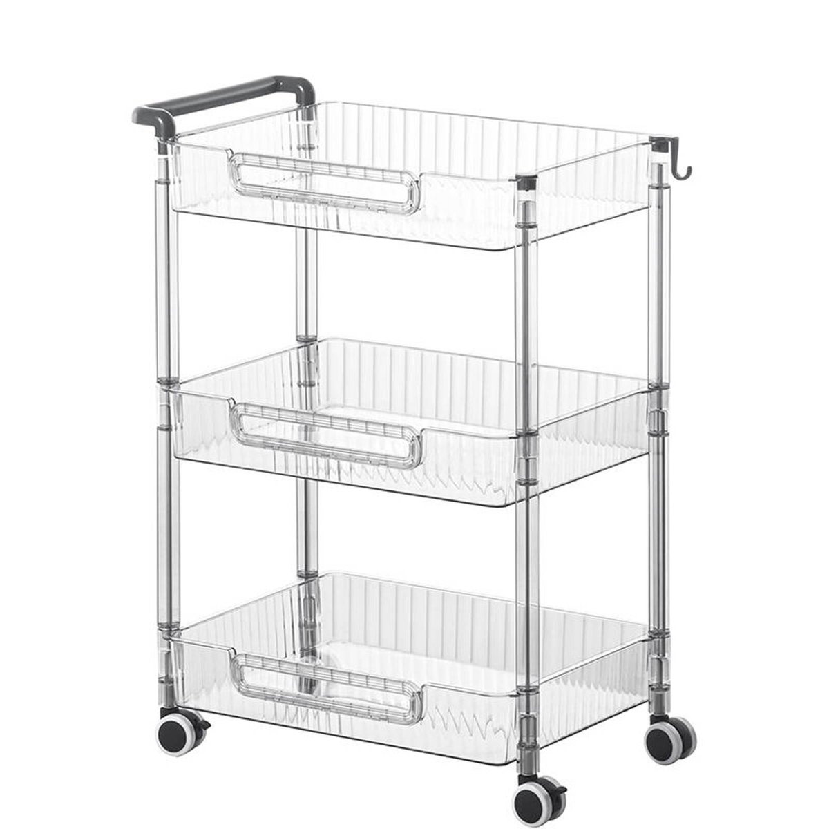 Catzon Clear Utility Cart with Wheel Handle Detachable for Bathroom ...