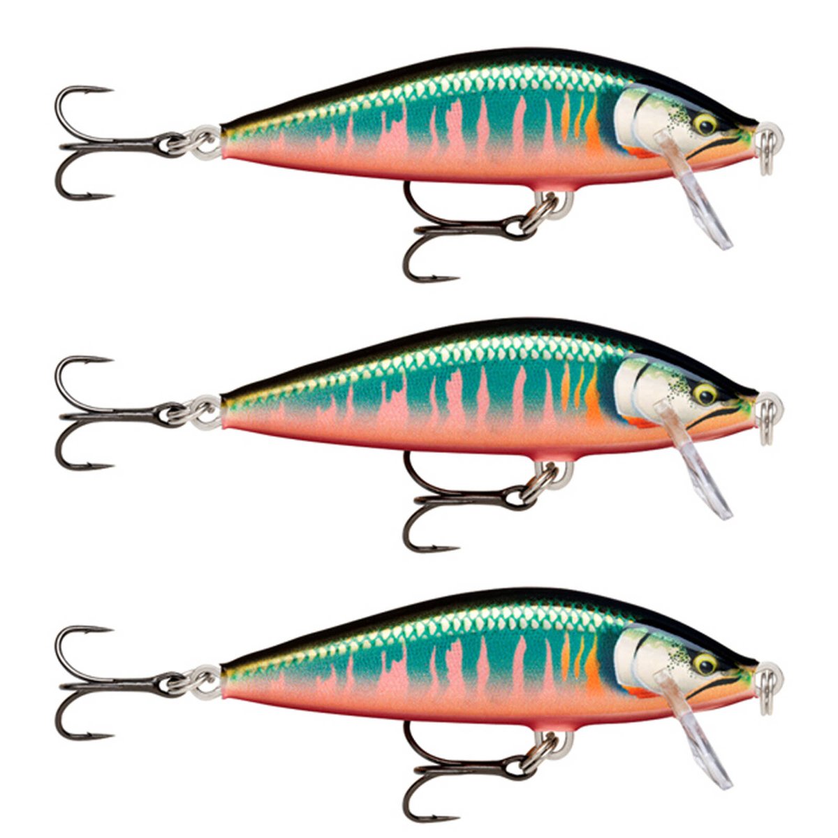 3x Rapala 7.5cm Countdown Sink Hardbody Balsa Fishing Lures - Gilded Oikiwa - Bunnings Australia