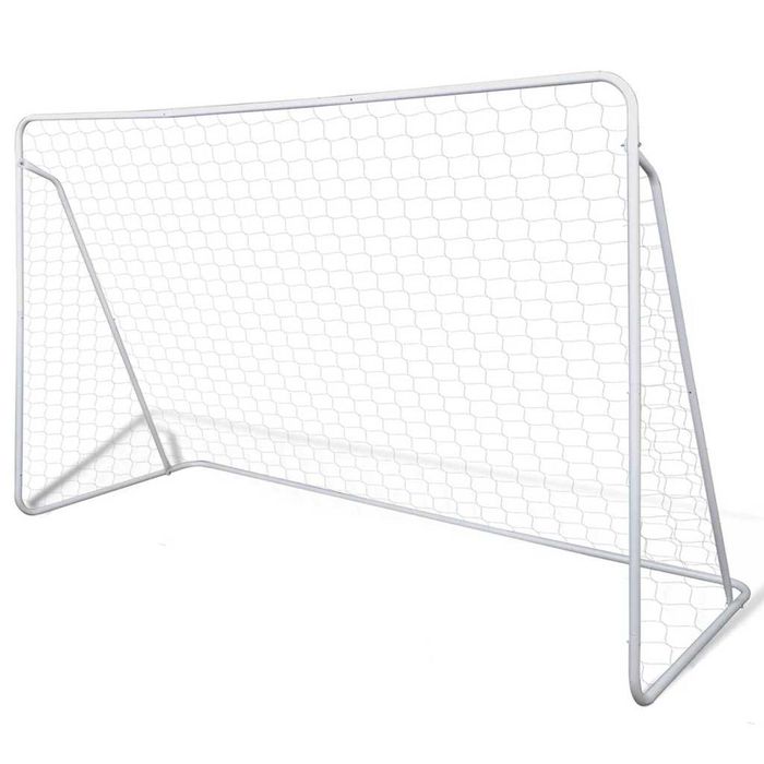 vidaXL Soccer Goal Post Net Set Steel 240x90x150cm Children Training ...
