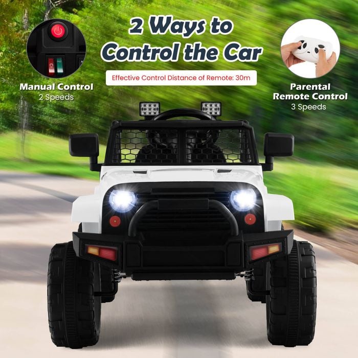 Costway 12V Remote Kids Ride On Truck White Bunnings Australia