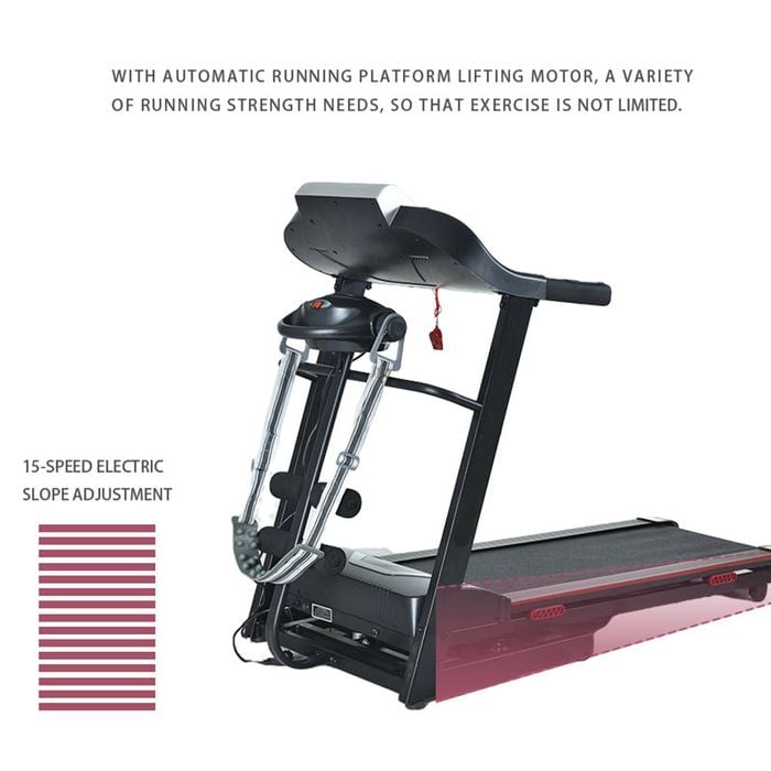 Fitness Master Auto Incline Multi-functional Treadmill Pulse Sensor LCD ...