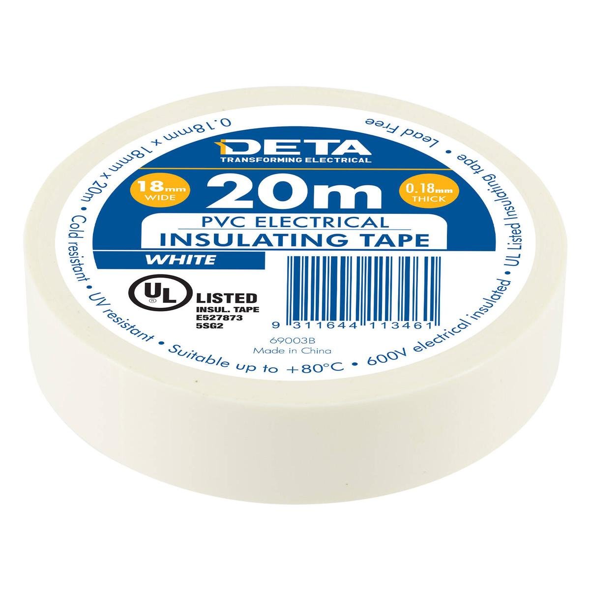 DETA 20m 18mm White Insulation PVC Tape - Bunnings Australia
