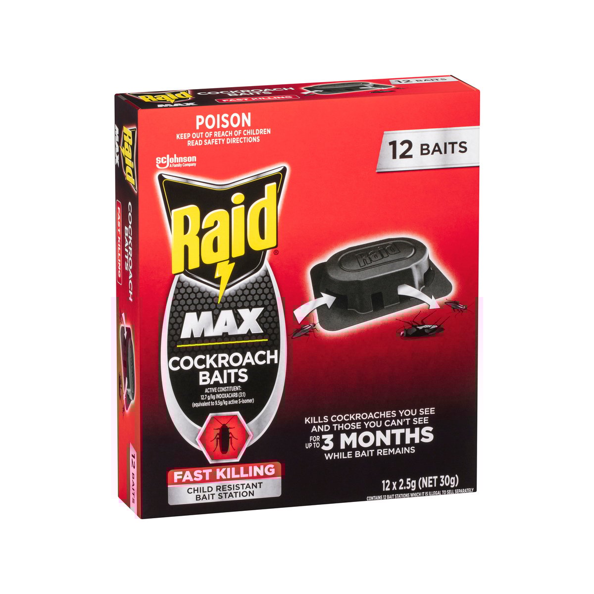 Raid Max Insect Cockroach Baits Traps - 12 Pack - Bunnings Australia