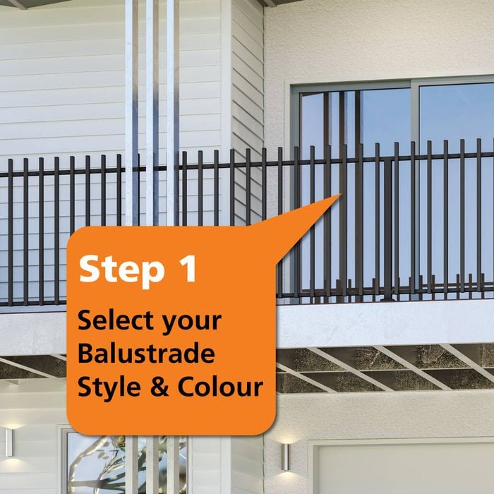 ProtectorAl 1800 W x 1050 mm H Black Aluminium Batten Balustrade Panel ...