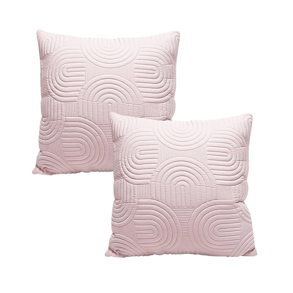 SOGA 2X 50cm Pink Textured Geometric Pattern Decorative Throw Pillow ...