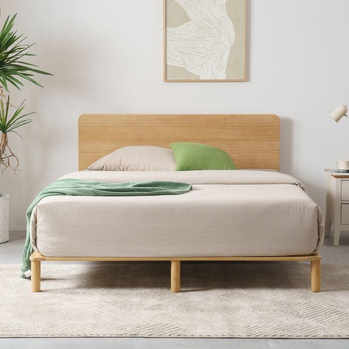 Bamboo bed frame queen store