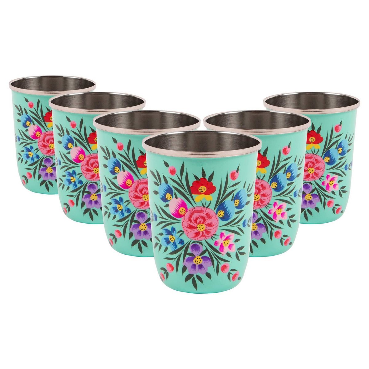 BillyCan Hand-Painted Picnic Cups - 300ml - Pack of 6 - Bunnings Australia