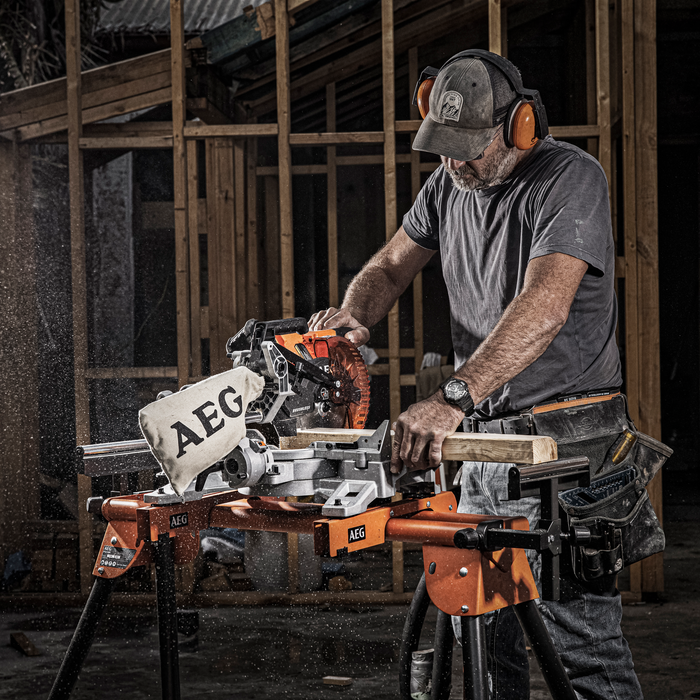 AEG 18V 184mm Brushless Slide Compound Mitre Saw Skin Only Bunnings Australia