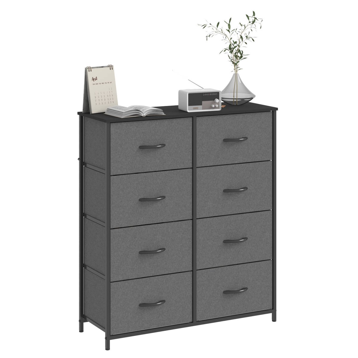 Advwin 8 Chest Of Drawers Storage Cabinet Fabirc Drawers Grey ...