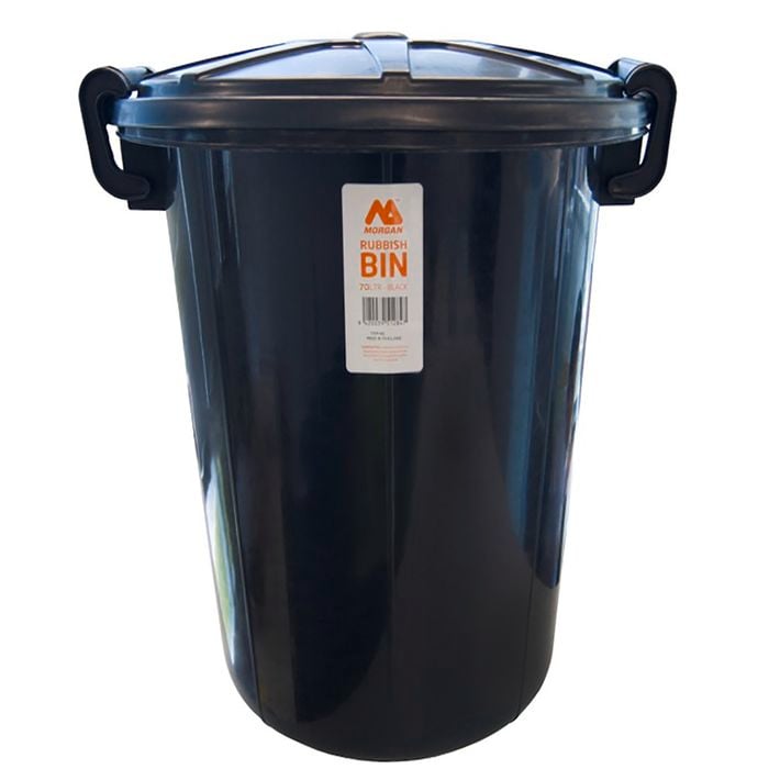 Morgan 70L Black Rubbish Bin Plus Lid - Bunnings New Zealand