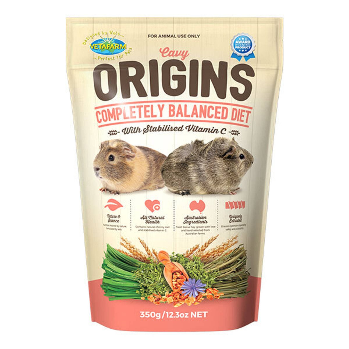 Vetafarm Origins Cavy Diet for Pet & Breeder Guinea Pig 350g - Bunnings ...