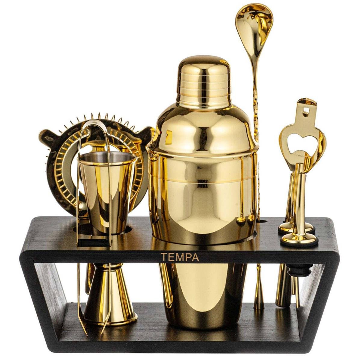 9pc Tempa Winston Stainless Steel Cocktail Shaker Set - Gold - Bunnings ...