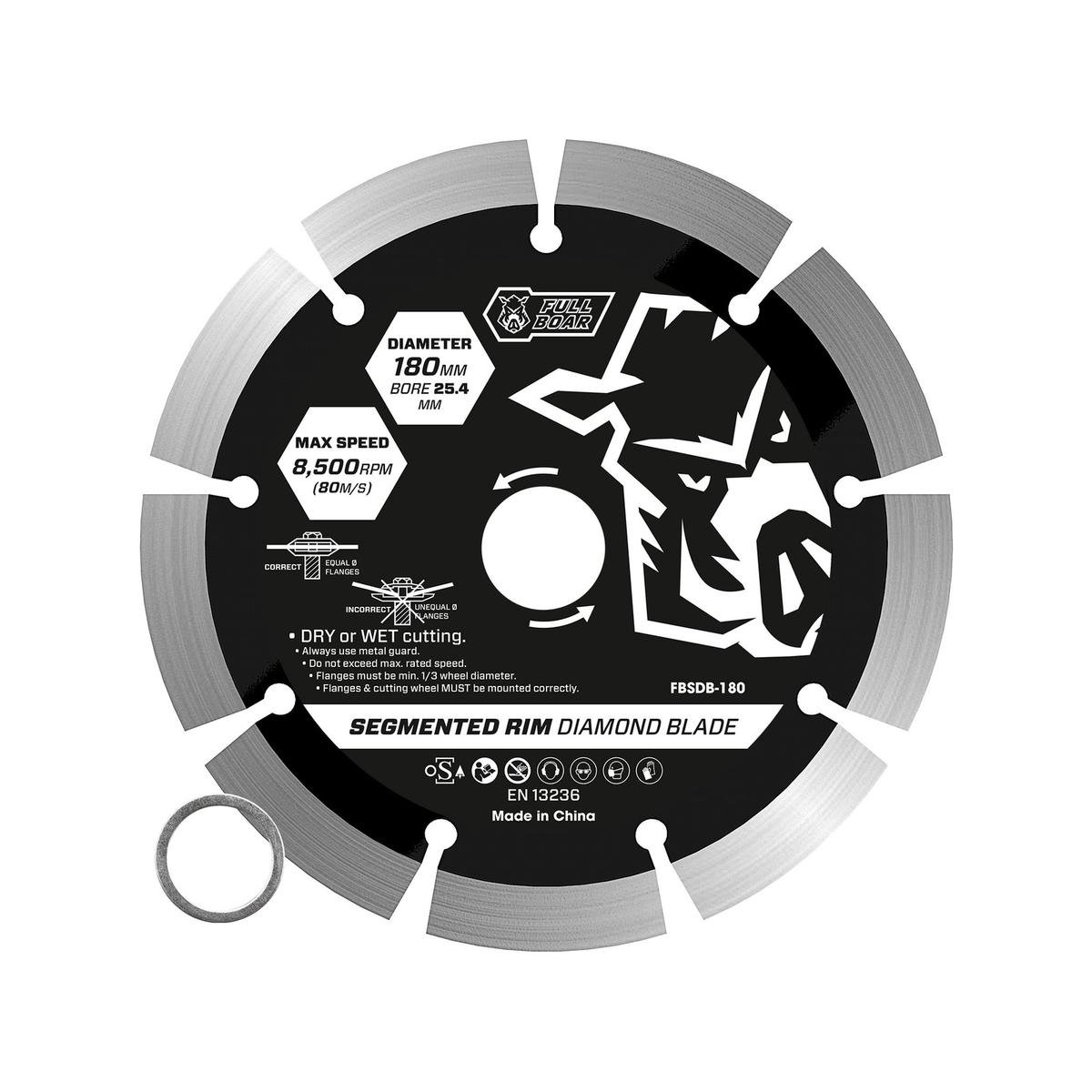 Full Boar 180mm Segmented Rim Diamond Blade - Bunnings New Zealand