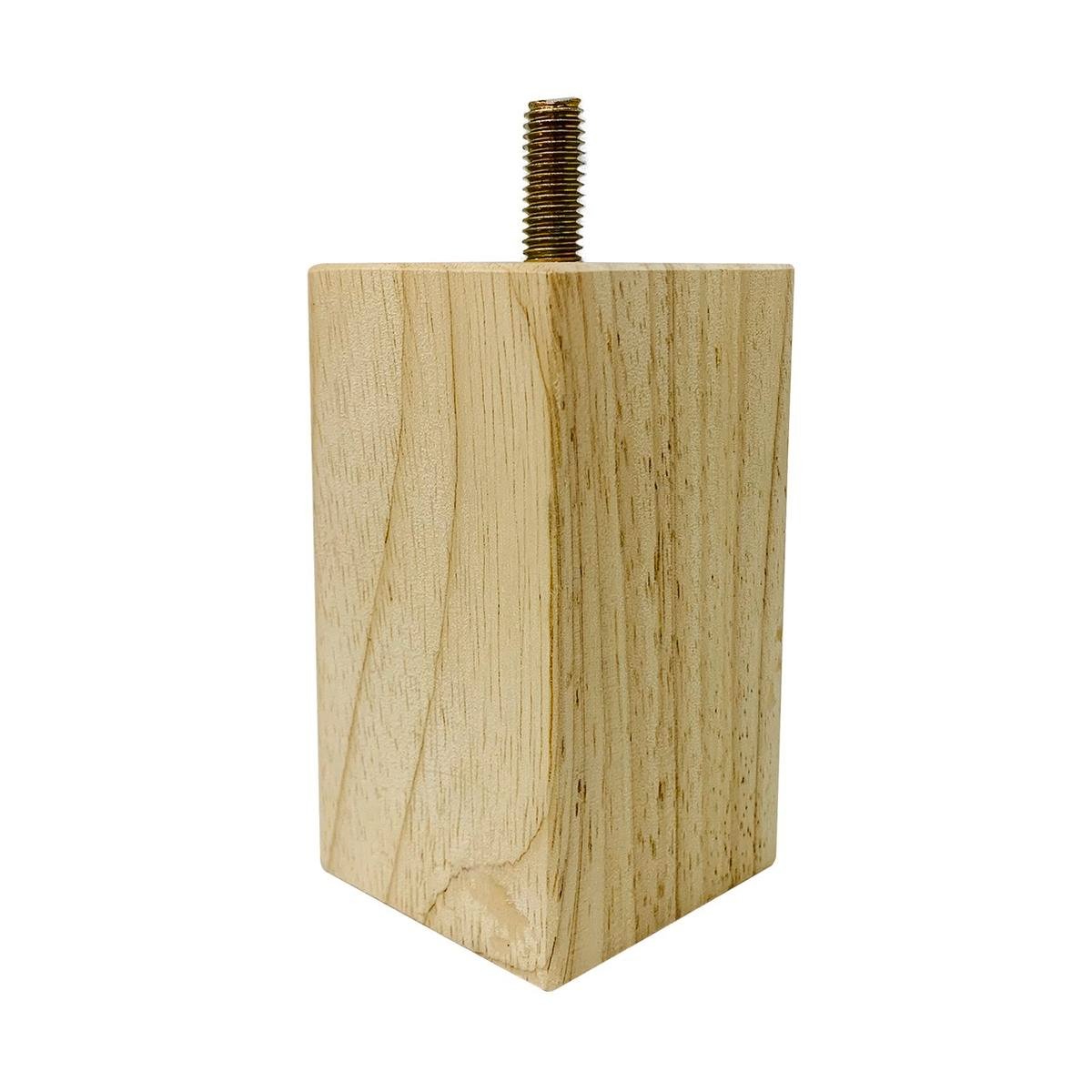 Adoored 53 x 53 x 100mm Raw Wood Square Furniture Leg - Bunnings Australia