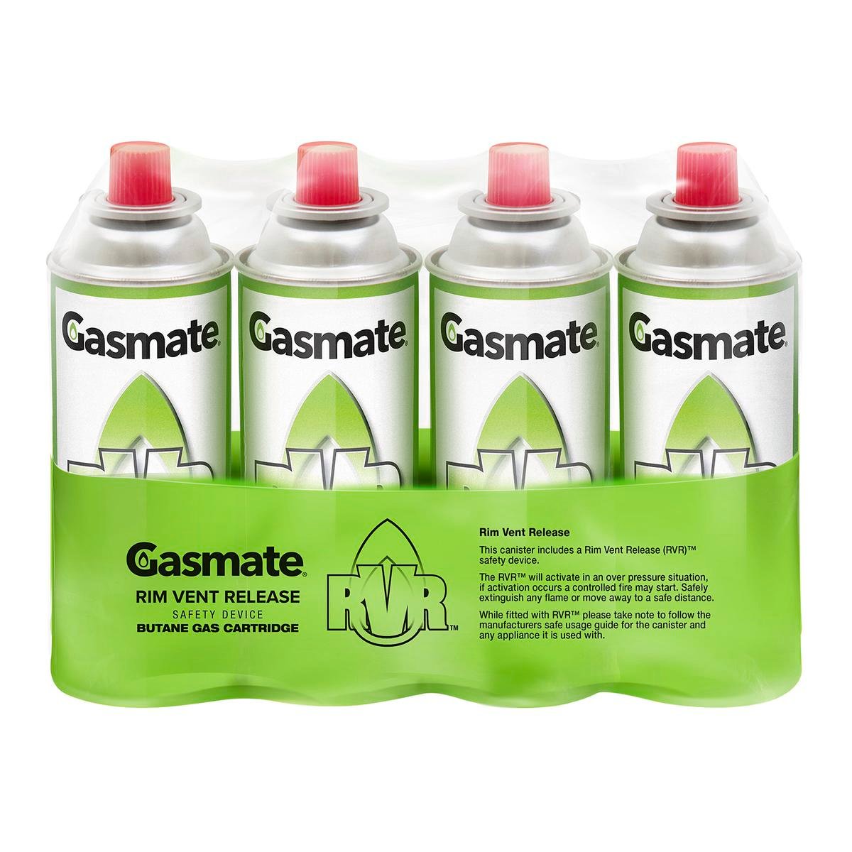 Gasmate 220g Rim Vent Safety Butane Gas Cartridge - 4 Pack - Bunnings ...