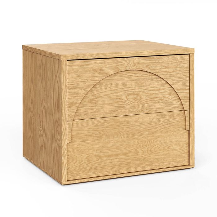 Aurora 2 Drawer Arch Bedside Table in Natural Oak - Bunnings Australia