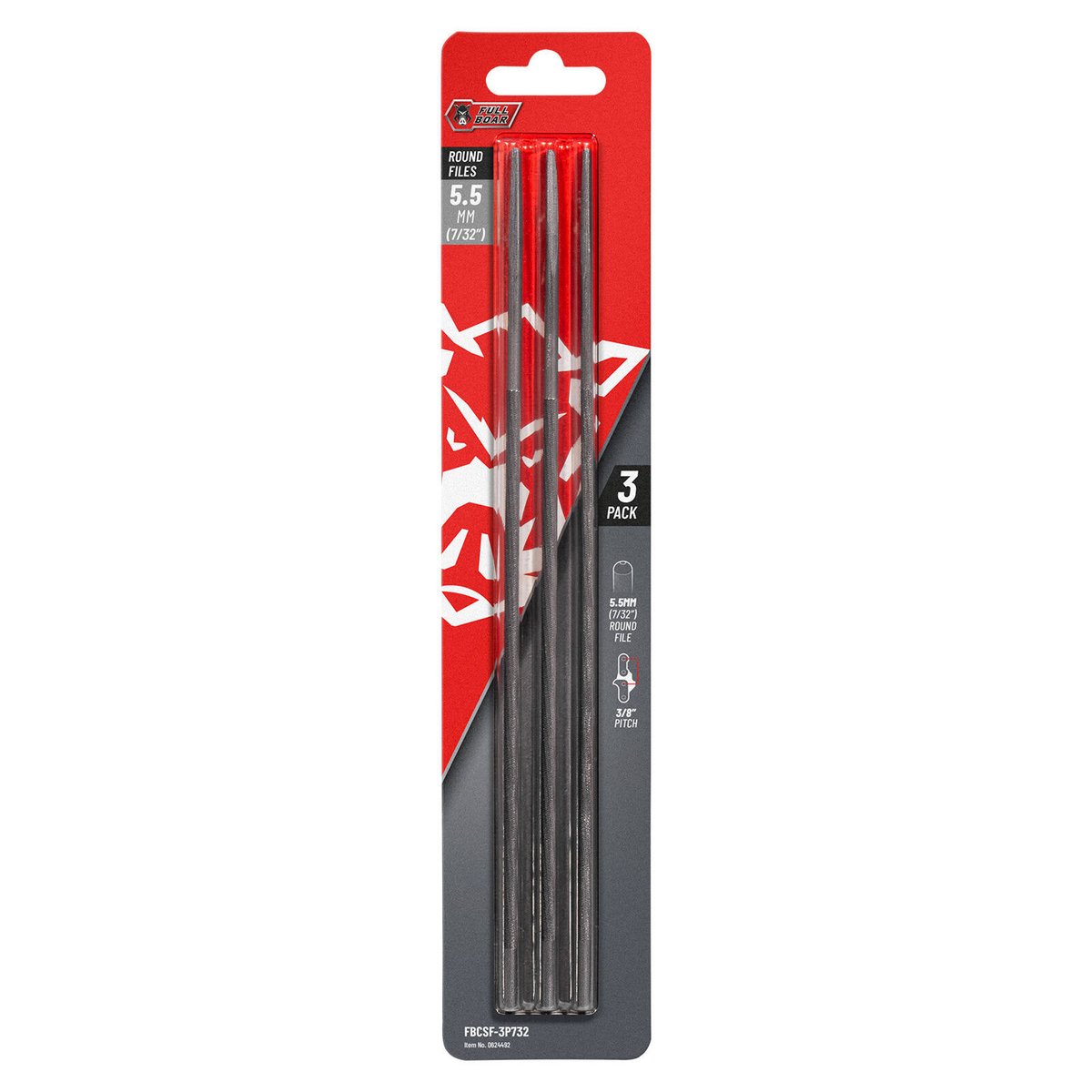 Full Boar 5.5mm (7/32") Round Chainsaw File - 3 Pack - Bunnings Australia