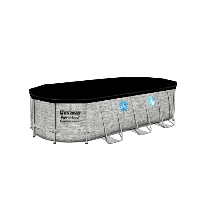 Bestway 5.49m x 2.74m x 1.22m Power Steel Swim Vista Oval Above Ground Pool Set - Bunnings Australia