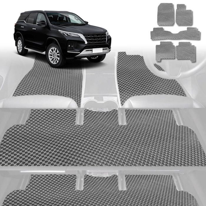 6D Diamond Car Floor Mats for Toyota Fortuner 2015-Current-Ultimate Set ...