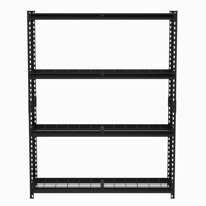 Craftright 1200 x 1527 x 310mm Black 4 Tier Metal Wire Shelving Unit ...