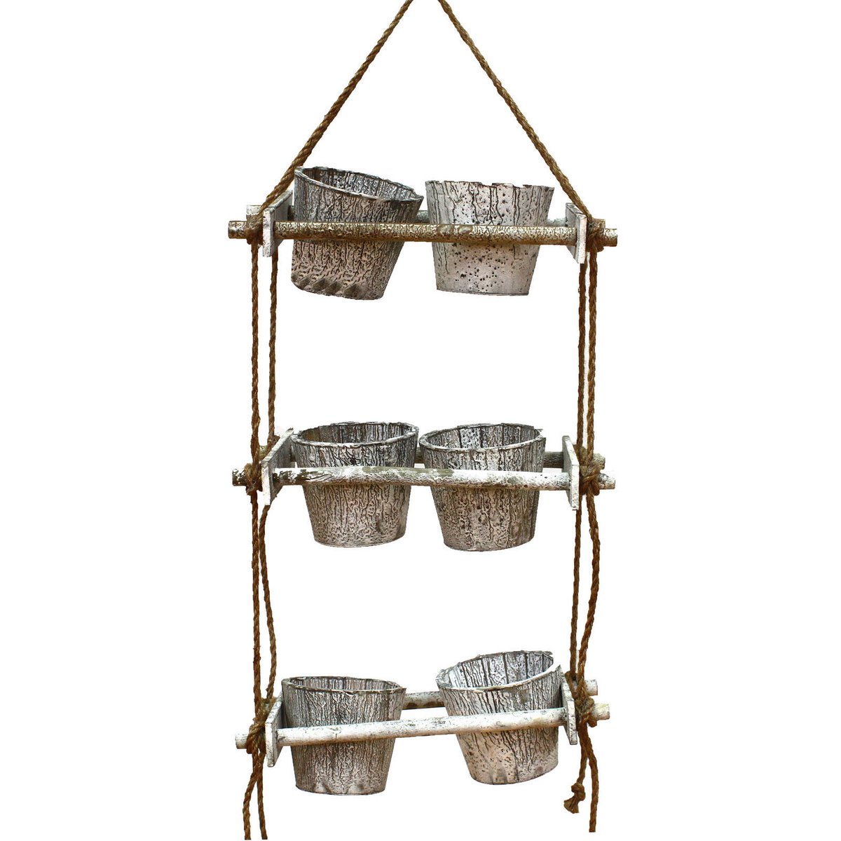 Hanging Pot Basket 3 Tier Wall Kitchen Storage with 6 Buckets ...