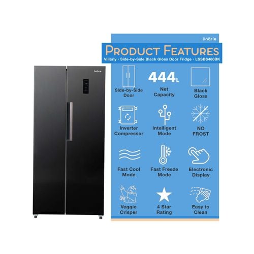 444l Side-by-side Gloss Fridge - Bunnings Australia