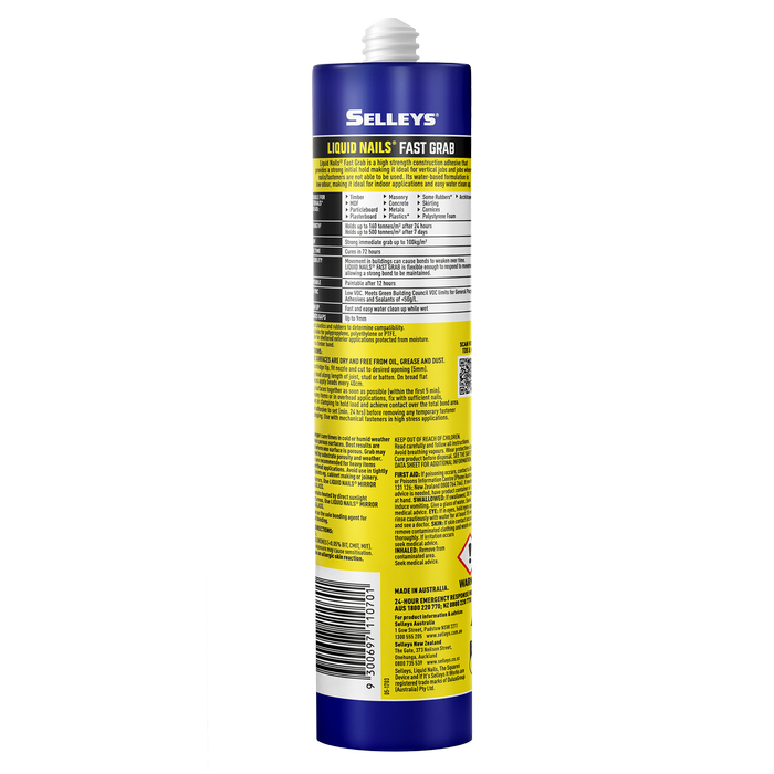 Selleys 420g Construction Adhesive Liquid Nails Fast Grab - 20 Pack ...