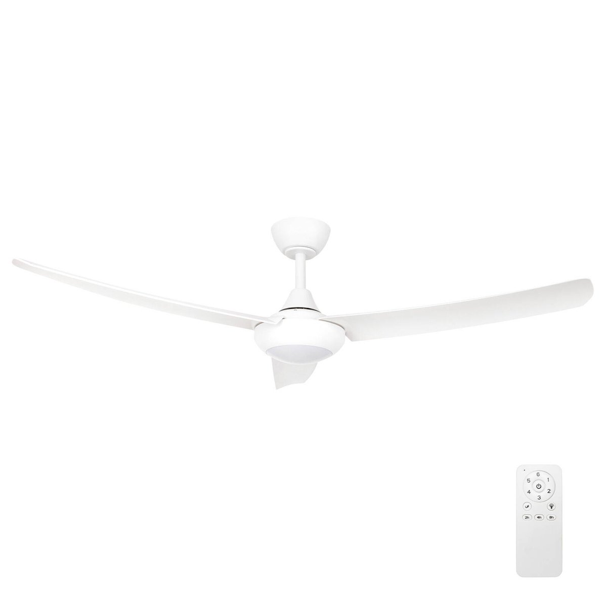 Brilliant 132cm White Matt Duque 3 Blade DC Ceiling Fan With Light Tone ...