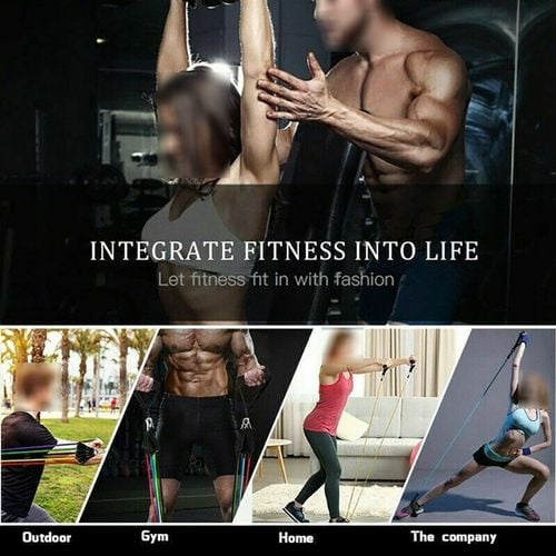 11Pcs/Set Pull Rope Belt Elastic Home Gym Fitness Exercise Resistance ...