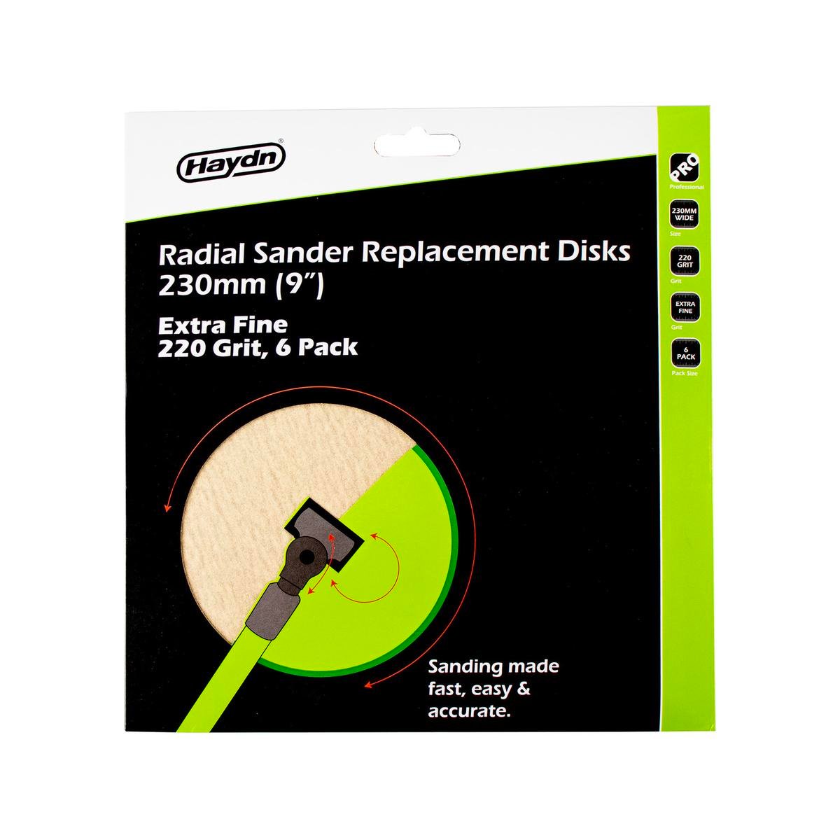 Haydn 220 Grit Radial Sander Replacement Disk Extra Fine - 6 Pack ...