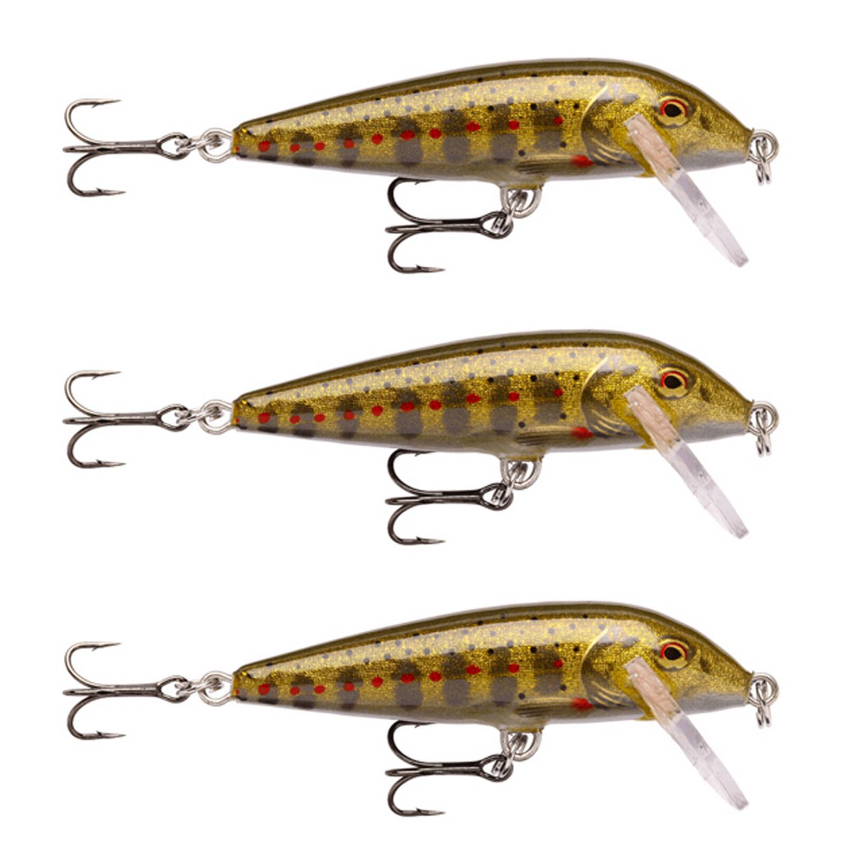 3x Rapala 3cm Countdown Sinking Hardbody Balsa Fishing Lures - Gold Juv Trout - Bunnings Australia