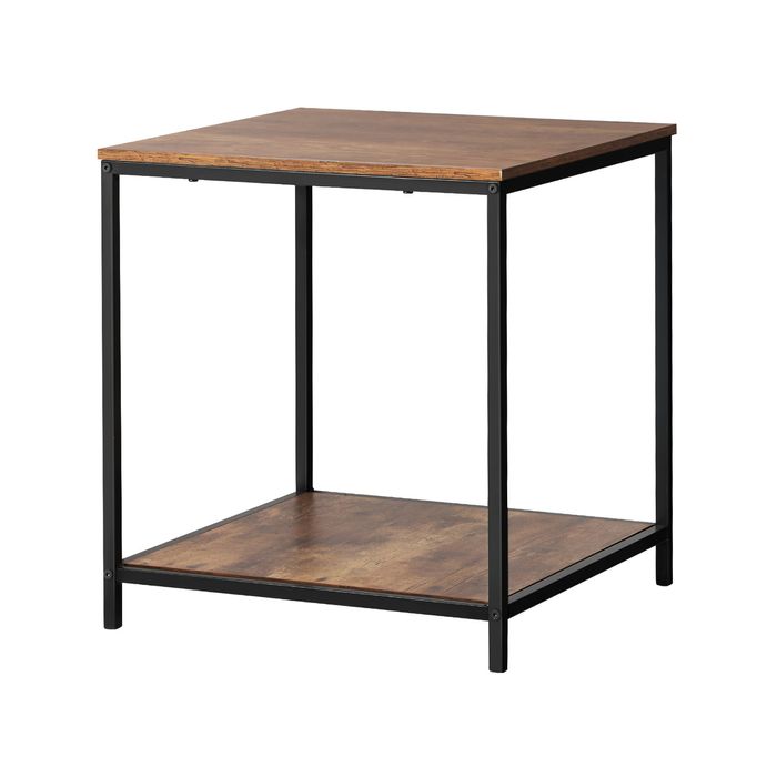 Oikiture Side End Table Coffee Table 48cm X 48cm Walnut - Bunnings Australia