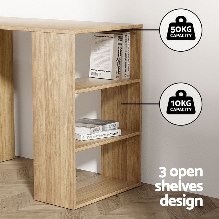 Artiss Computer Desk Drawer Shelf Cabinet Oak 120CM - Bunnings Australia