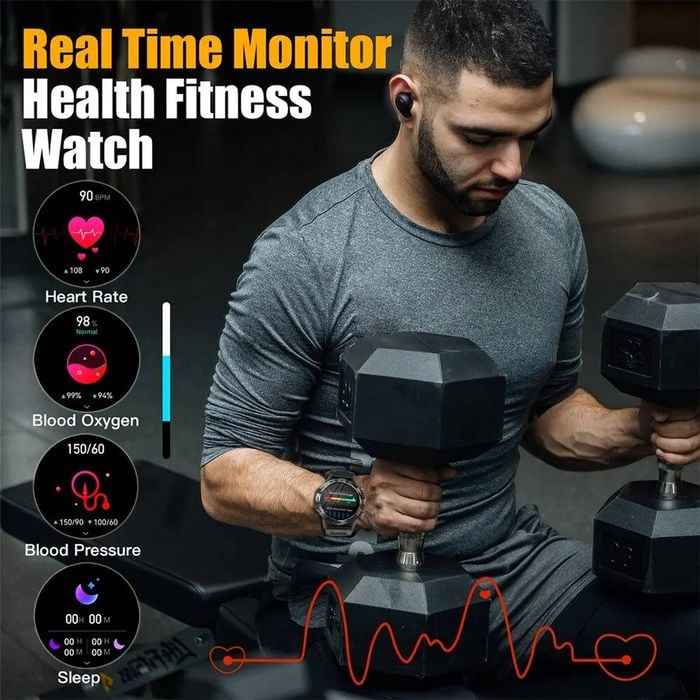 Smart Fitness Watch Sports Fitness Tracker Watches IP67 Waterproof ...
