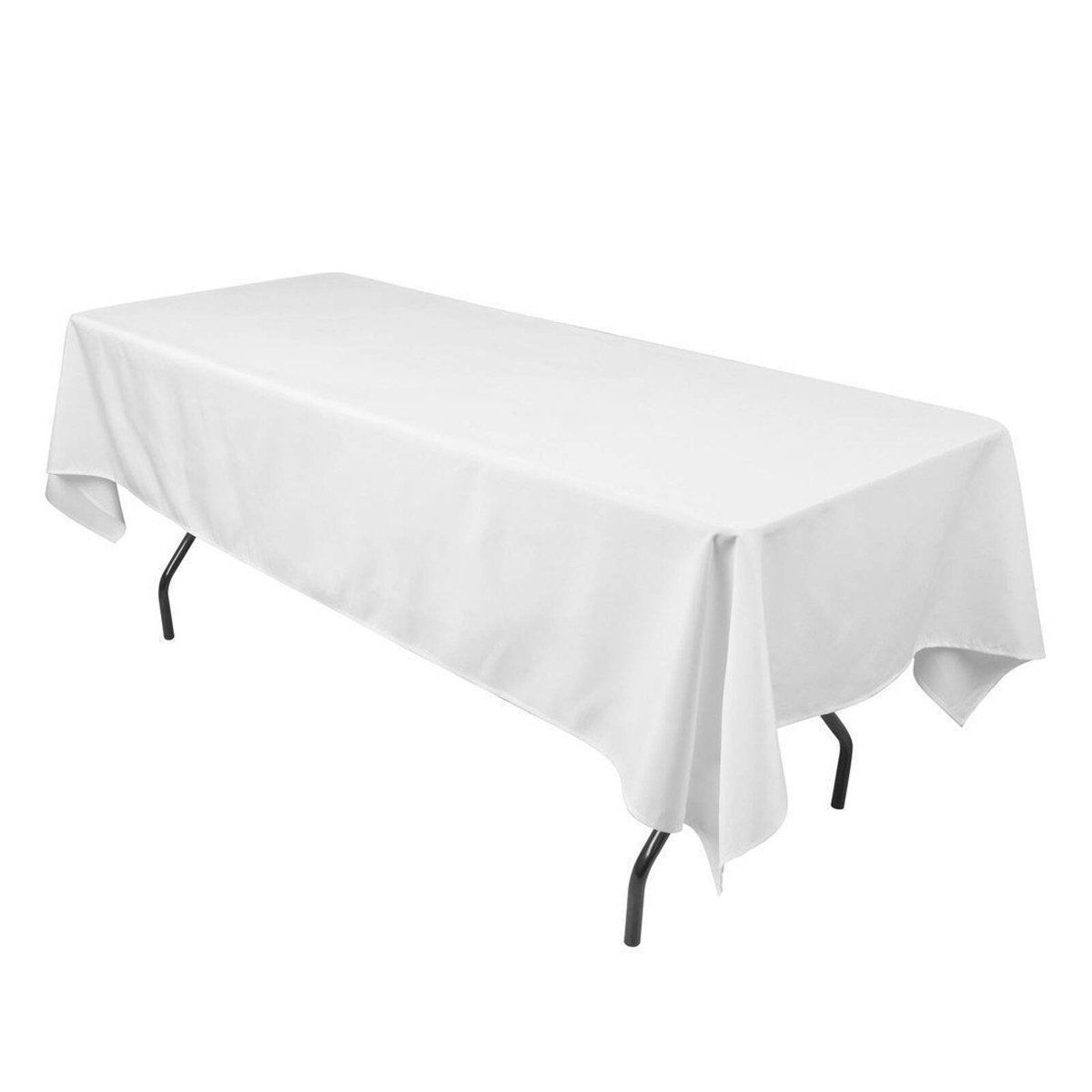 Just Party Linen Tablecloth Rectangle 270x209cm - White - Loose Fit 4ft ...