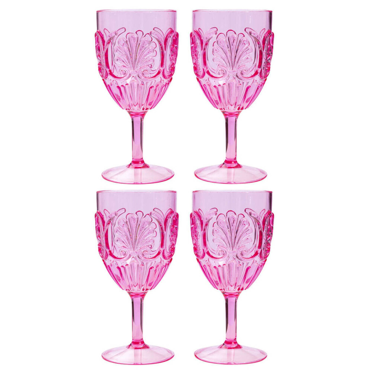 2x 2pc Splosh Summer Waves Outdoor Acrylic Wine Glass Set 390ml/19cm ...