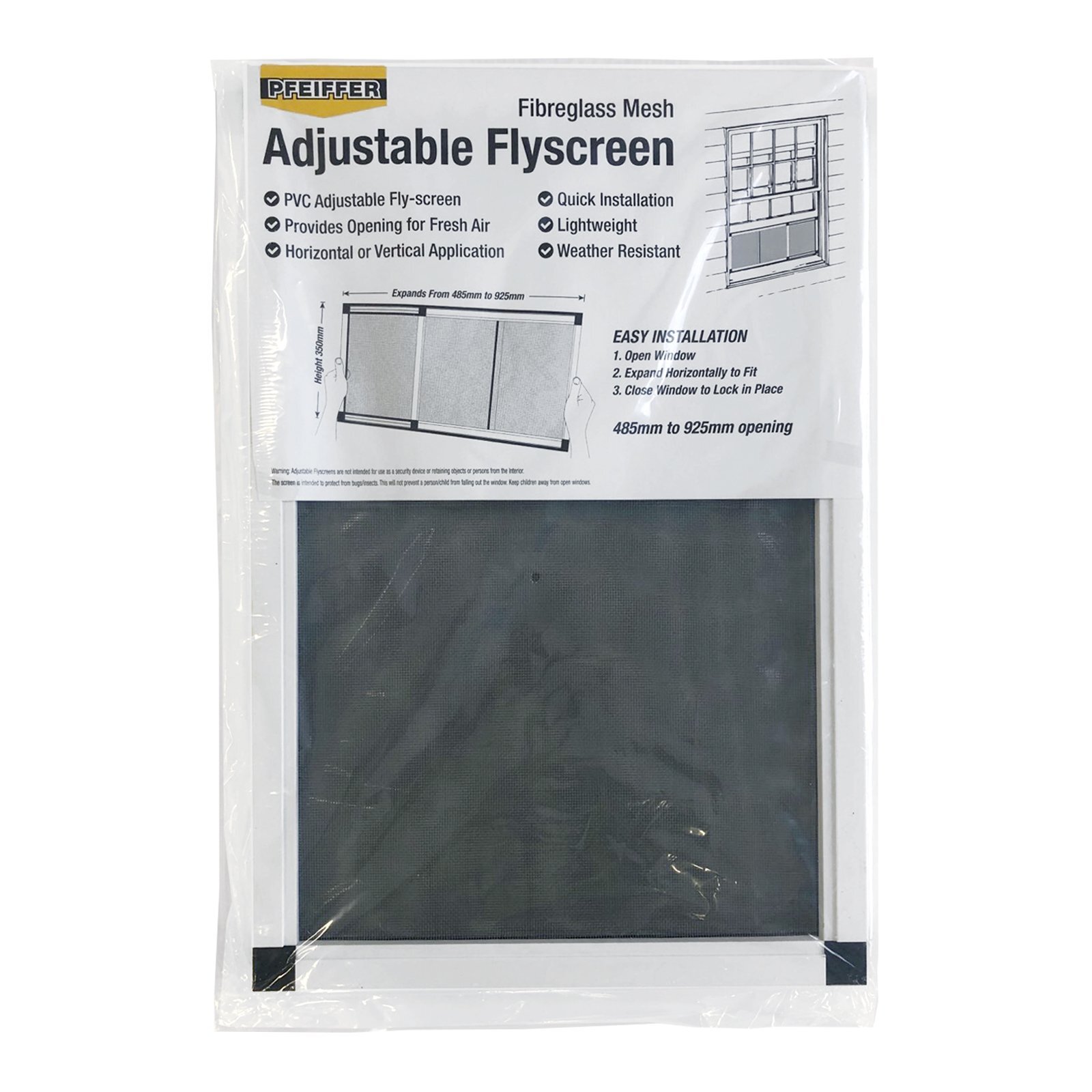 Pfeiffer 350 x 485 925mm PVC Adjustable Window Flyscreen Bunnings Australia