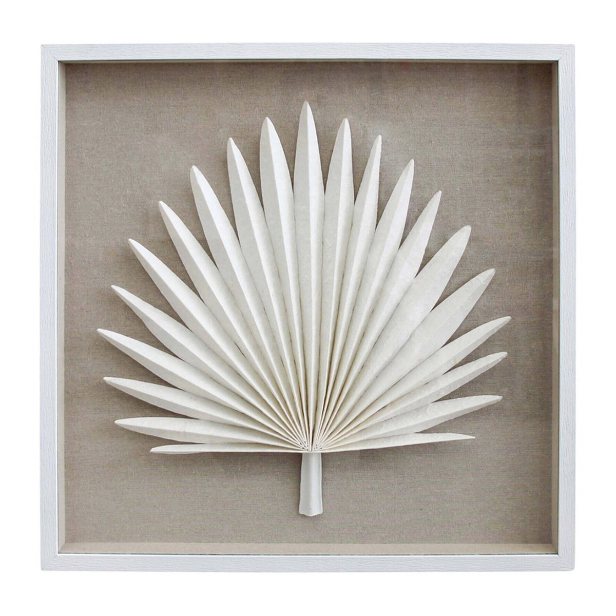 LVD Framed 60x60cm Fan Palm Leaf Wall Hanging Decor - White - Bunnings ...