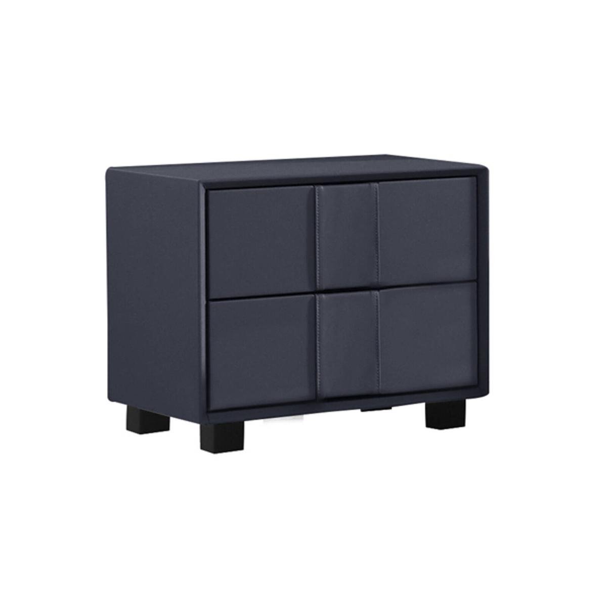 Bedside Table MDF Construction Fabric Upholstery Iron Feet in Black ...