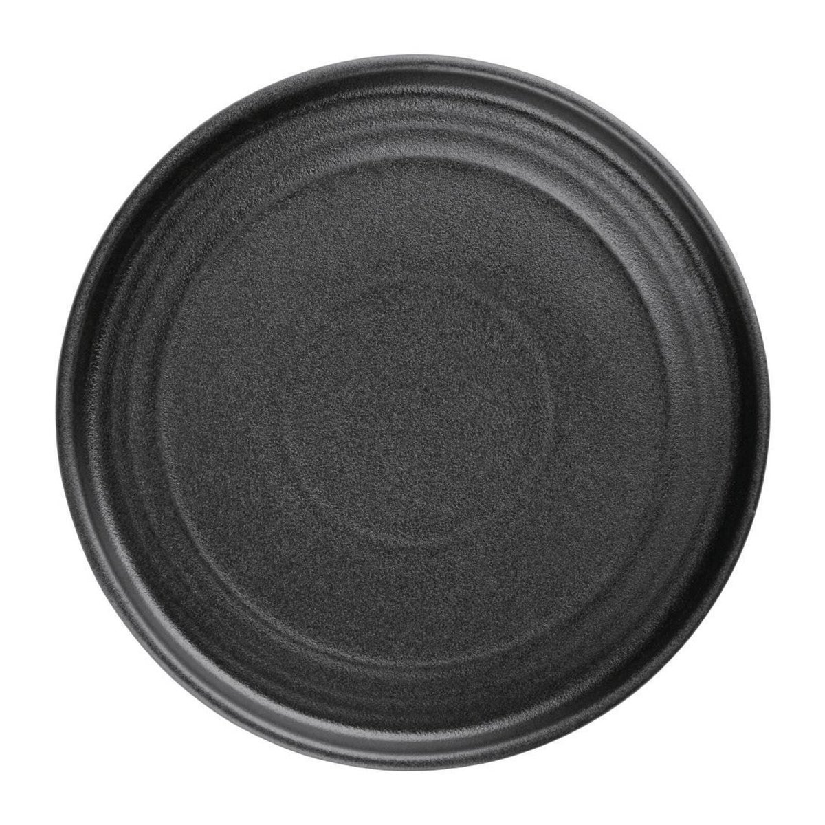Olympia Flat Round Plate Cavolo Textured Black 180mm 6 Pack Tableware ...