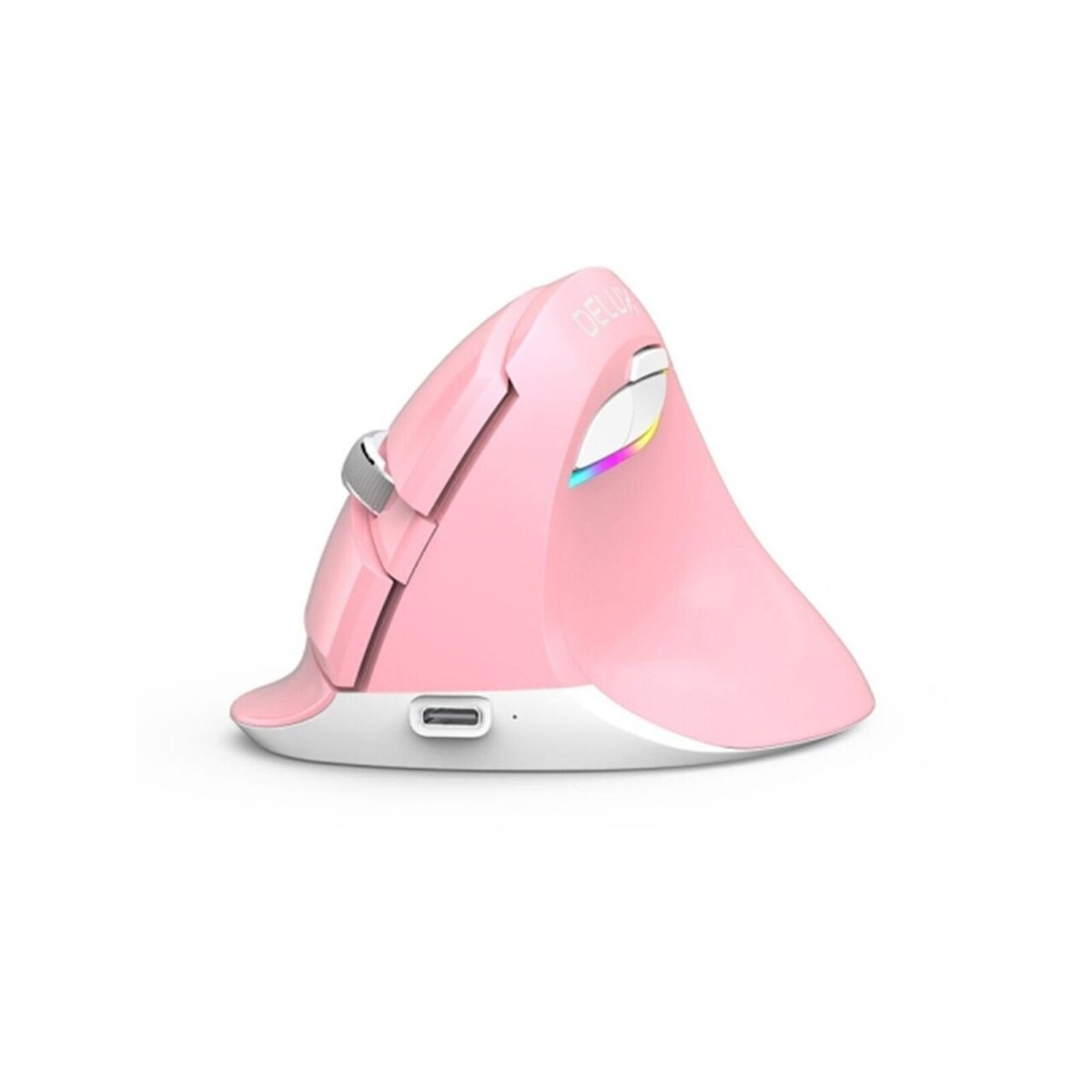 DELUX M618Mini PINK Wireless Luminous Vertical Mouse Bluetooth ...
