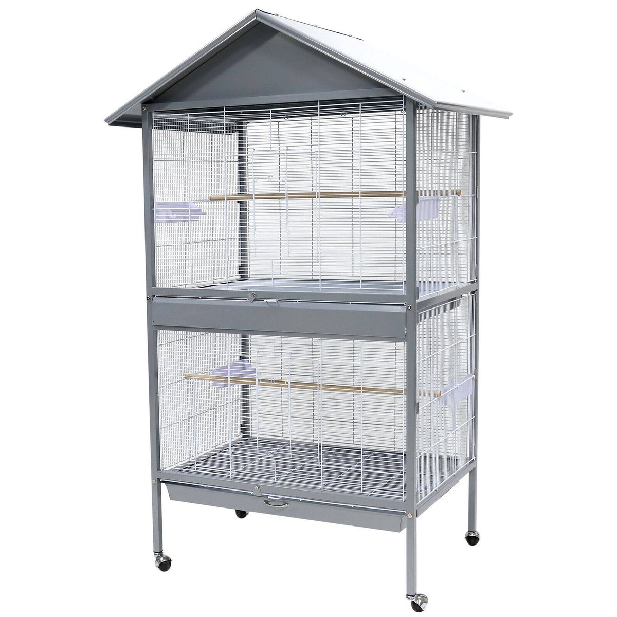 Flyline Large Parrot Cockatiel Parakeets Canary Finch Bird Cage with ...